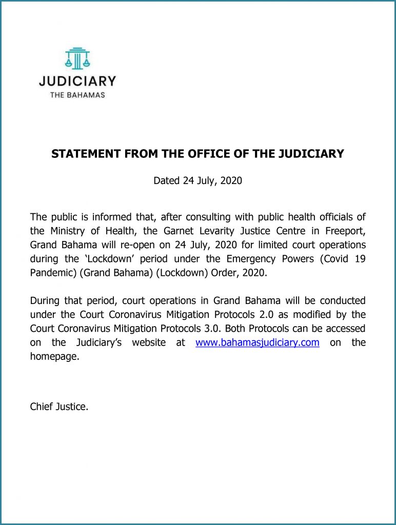 Re-Opening of Garnet Levarity Justice Centre for Limited Operations ...